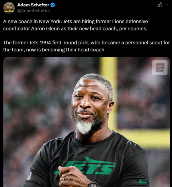 Jets get Their guy; Aaron Glenn to Take Over as Head Coach
